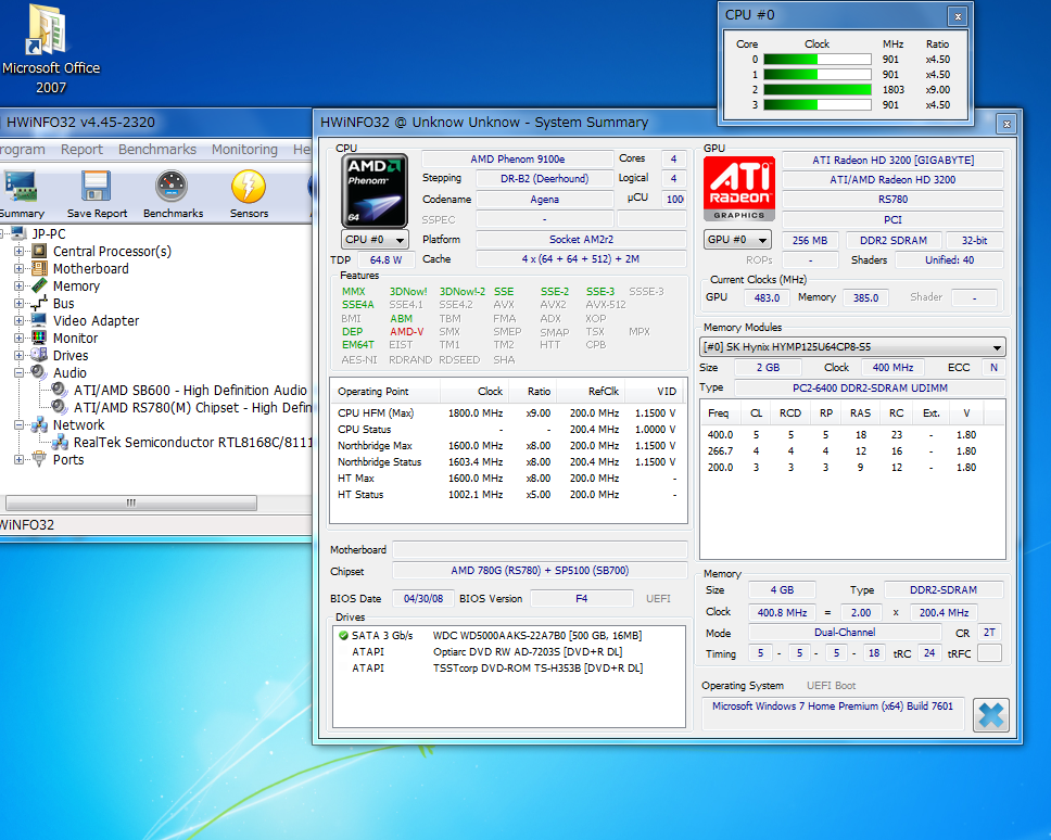 【中古】高性能PC GA-MA78GM-S2H AMD 9100e 4コア/4G/500GB/Win7/officeの落札情報詳細 - ヤフオク落札価格検索 オークフリー
