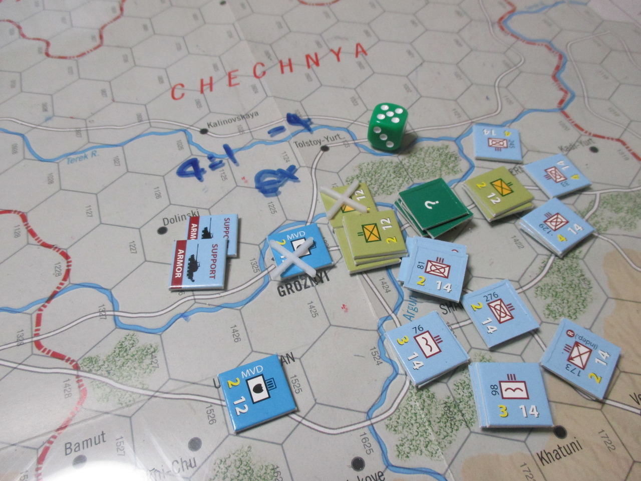 CHECHEN WAR/MODERN WAR #40(Decision Games)/Historical Setup/5ターン(1)："首都 ...