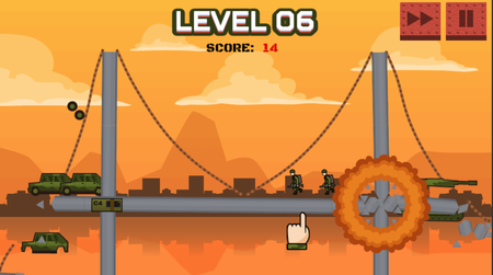 橋をC-4で爆破して橋と軍隊を木っ端微塵にするゲーム【Bomb the Bridge】 : やったぜゲームズ