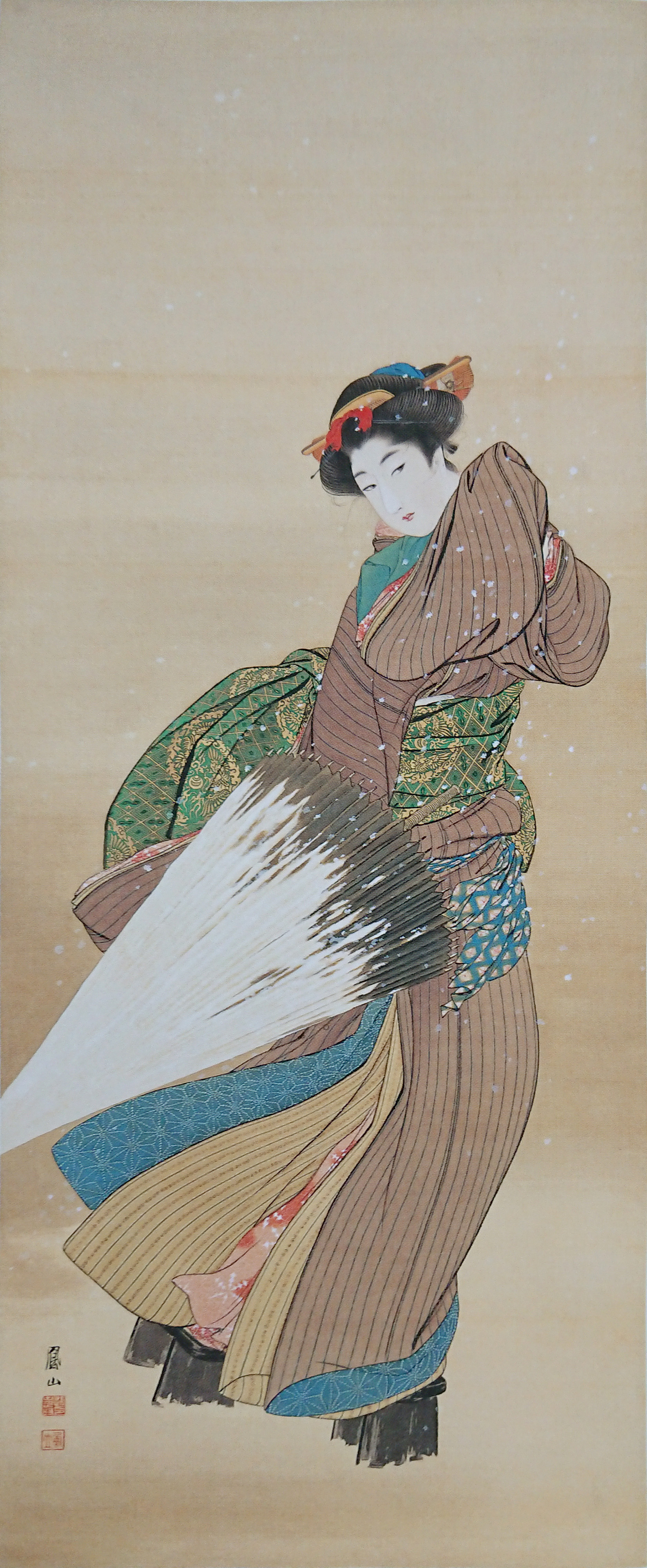 上島鳳山: 十二ヵ月美人図より12月|東西現代画家相撲見立番付 上島鳳山: 十二ヵ月美人図より12月|東西現代画家相撲見立番付