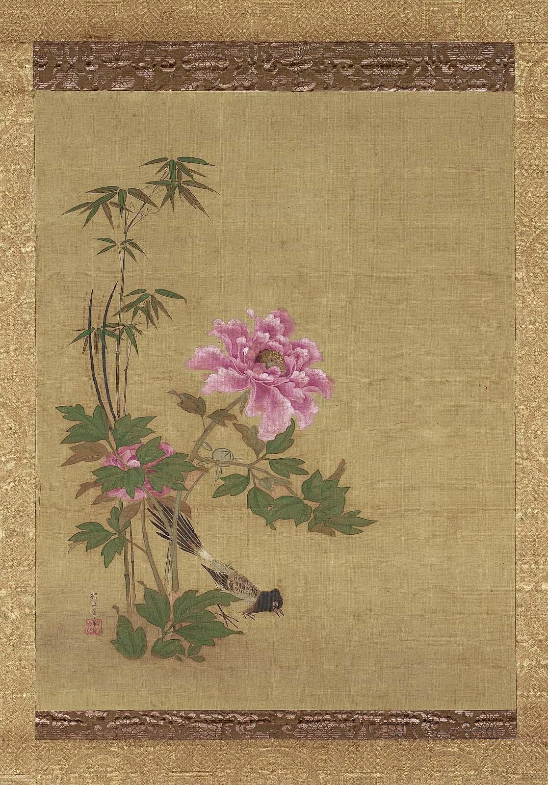 狩野探幽: 楊貴妃・牡丹に尾長鳥図|ボストン美術館展 狩野探幽: 楊貴妃・牡丹に尾長鳥図|ボストン美術館展