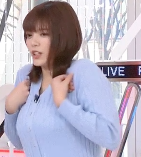 【GIF】女子アナさん、うっかりパイズリのポーズを取ってしまう : 女子アナお宝画像速報－5chまとめ