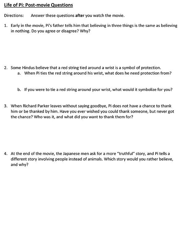 LIFE OF PI - movie activities : 英語圏文化特殊講義(Lectures on Cultures of the ...