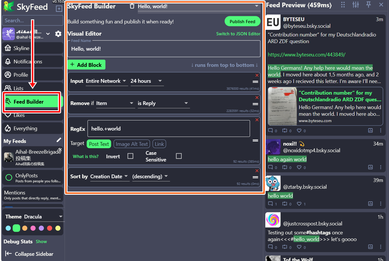 SkyFeed Builderの使い方①：フィード作成超入門と解説目次と概要【 Bluesky 】 : はまかぜの旅団