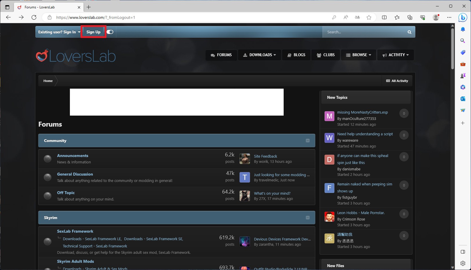 LoversLabに登録してみよう : SkyrimアダルトMod日記