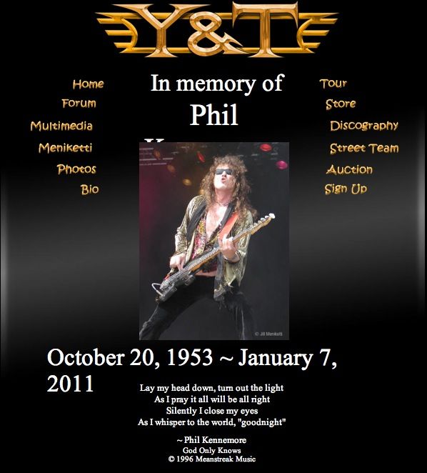 Y&TのベーシストPhil Kennemoreが亡くなりました。 : Spirit In The Sky