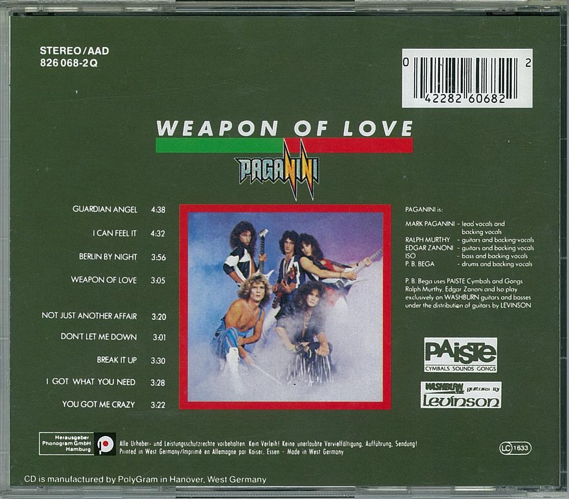 HR/HM 輸入オリジナル盤・廃盤ハンターの猟盤日記 : PAGANINI/Weapon of love