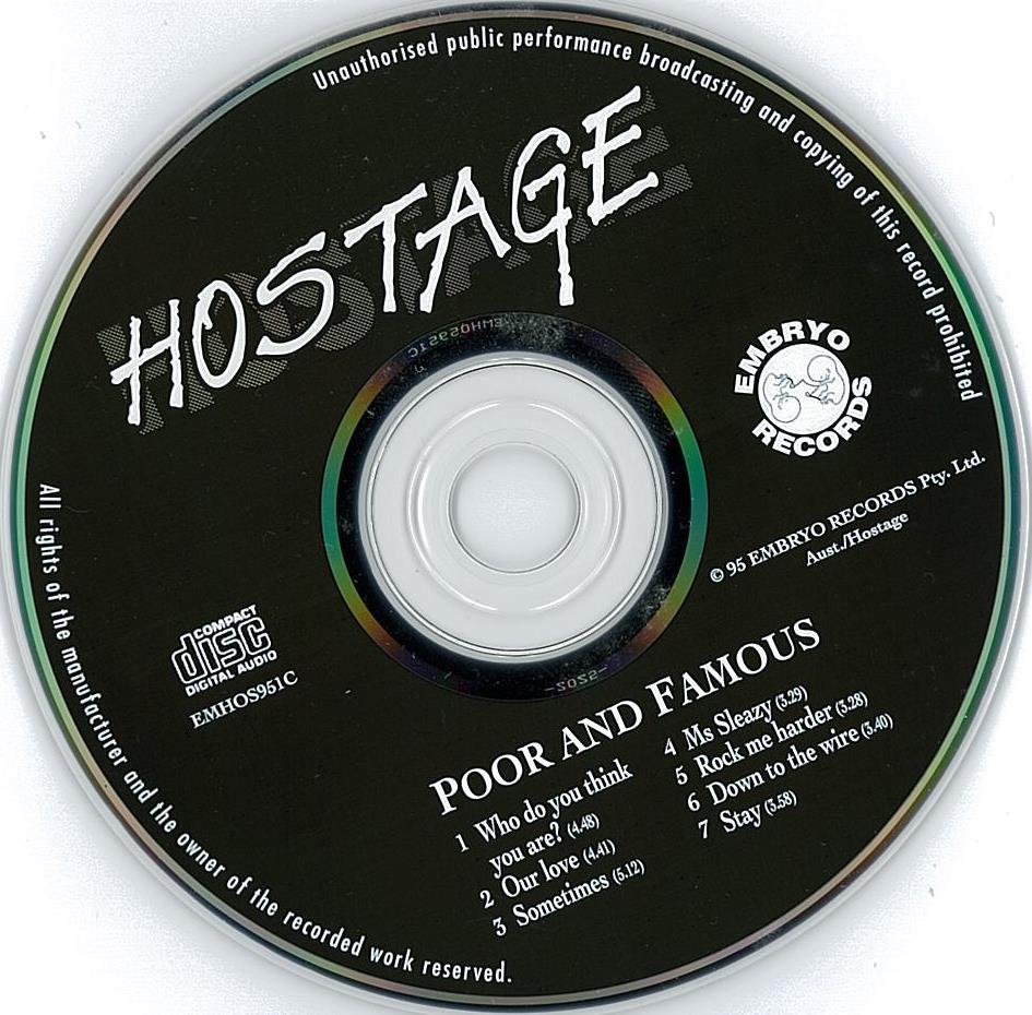 HR/HM 輸入オリジナル盤・廃盤ハンターの猟盤日記 : HOSTAGE/Poor and Famous