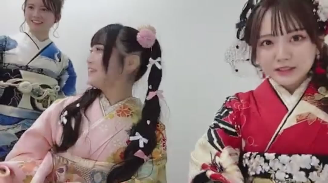【AKB48】千葉恵里・佐藤美波・田口愛佳・水島美結、振袖配信💐 : AKBフレンド