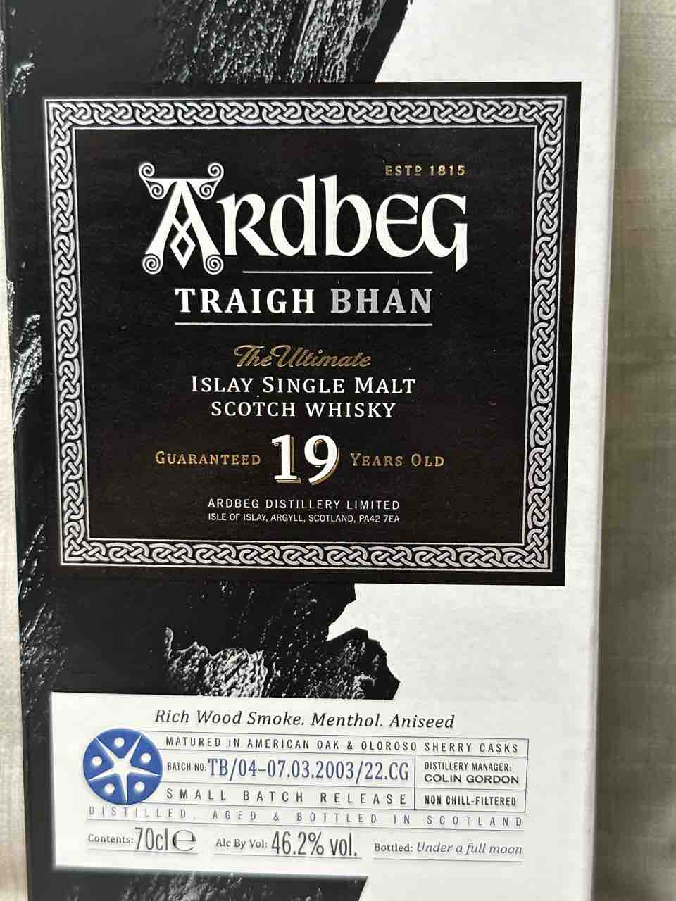 アードベッグ 19年トリーバンバッチ4/ Ardbeg 19 years Trigh Bhan Batch 4 : Whisky Cat's ...