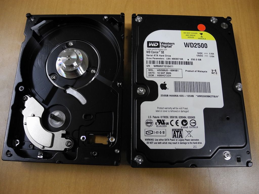 WesternDigital WD2500 ハードデイスクのスピンドルモーター交換作業 : 湘南のパソコン修理専門店 下田商会 0466-48 ...