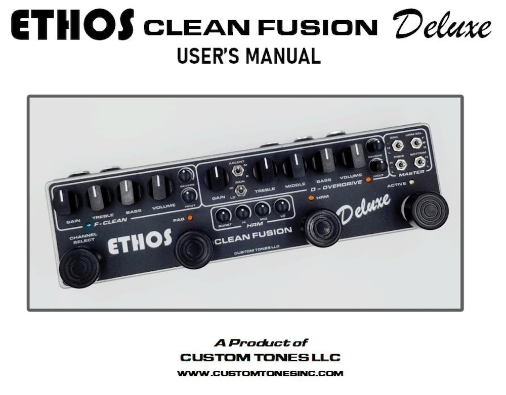 ETHOS clean fusion deluxeダンブルODSのクローン、最上級のアナログプリアンプペダル : Blues For Tony