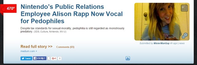 米任天堂広報 「児童ポルノは合法化すべき」 : えび通