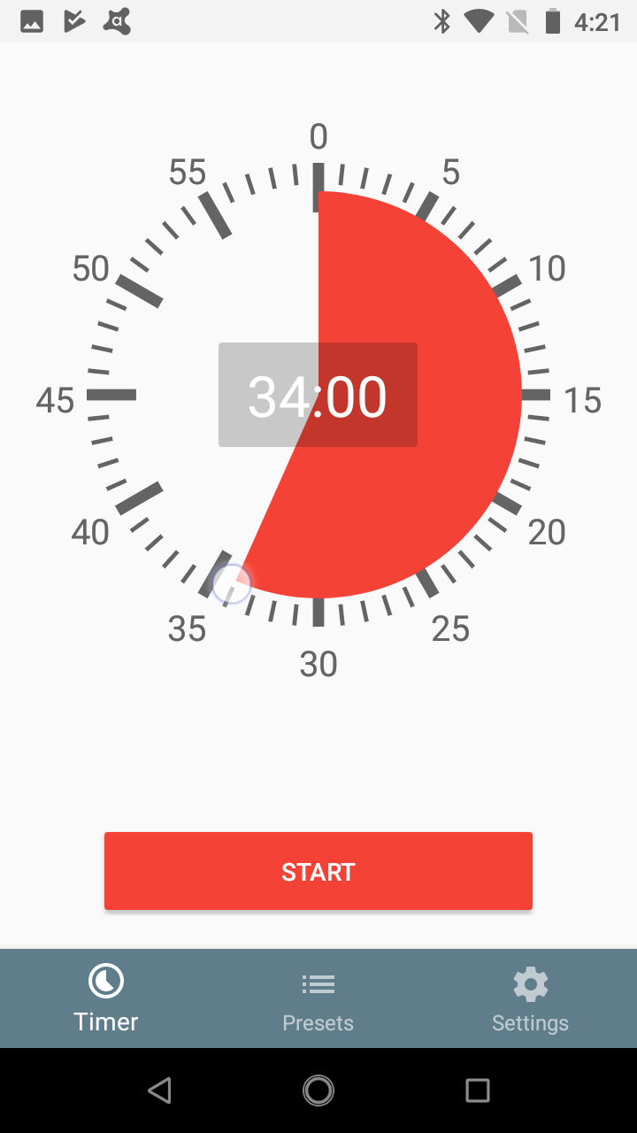 Android★SQUARE: Visual Timer - Countdown ～ 指で回して時間をセット、お手軽タイマー