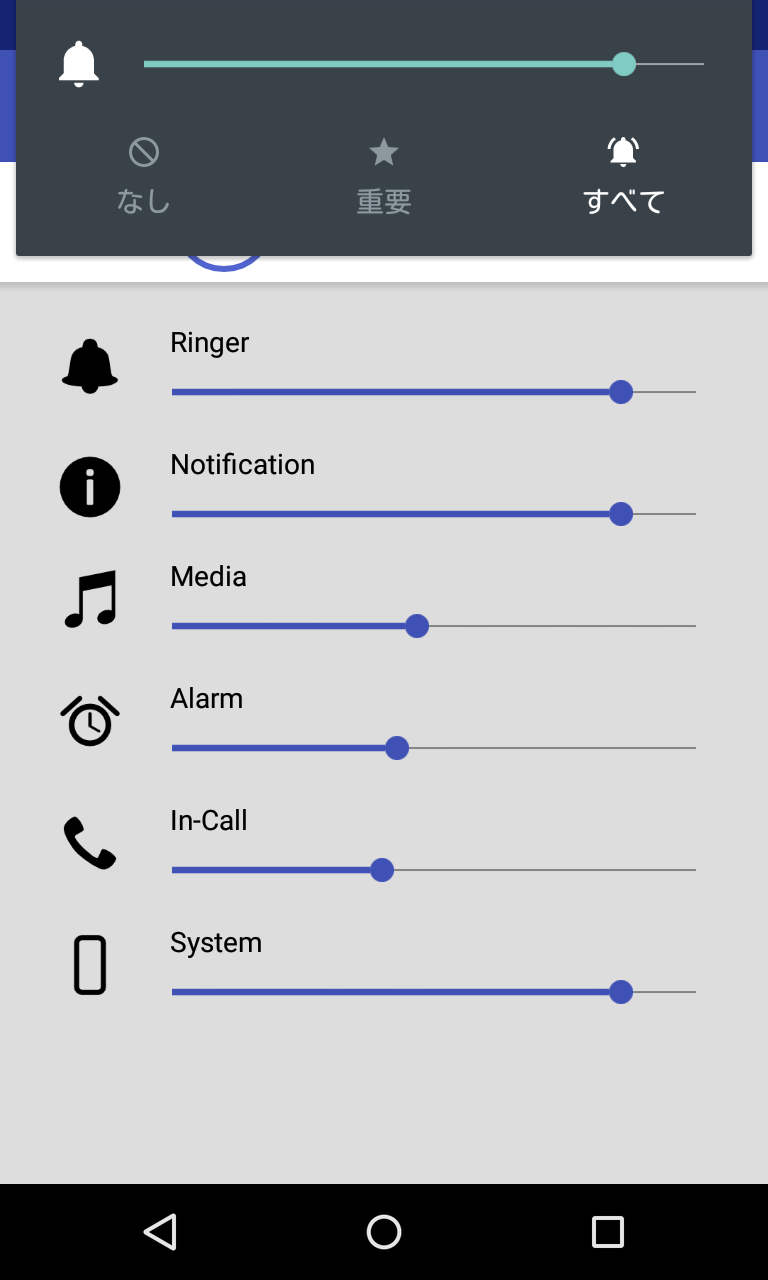 Android★SQUARE: Volume in Notification ～ タブレットユーザーにオススメ！ 通知領域で音量調節
