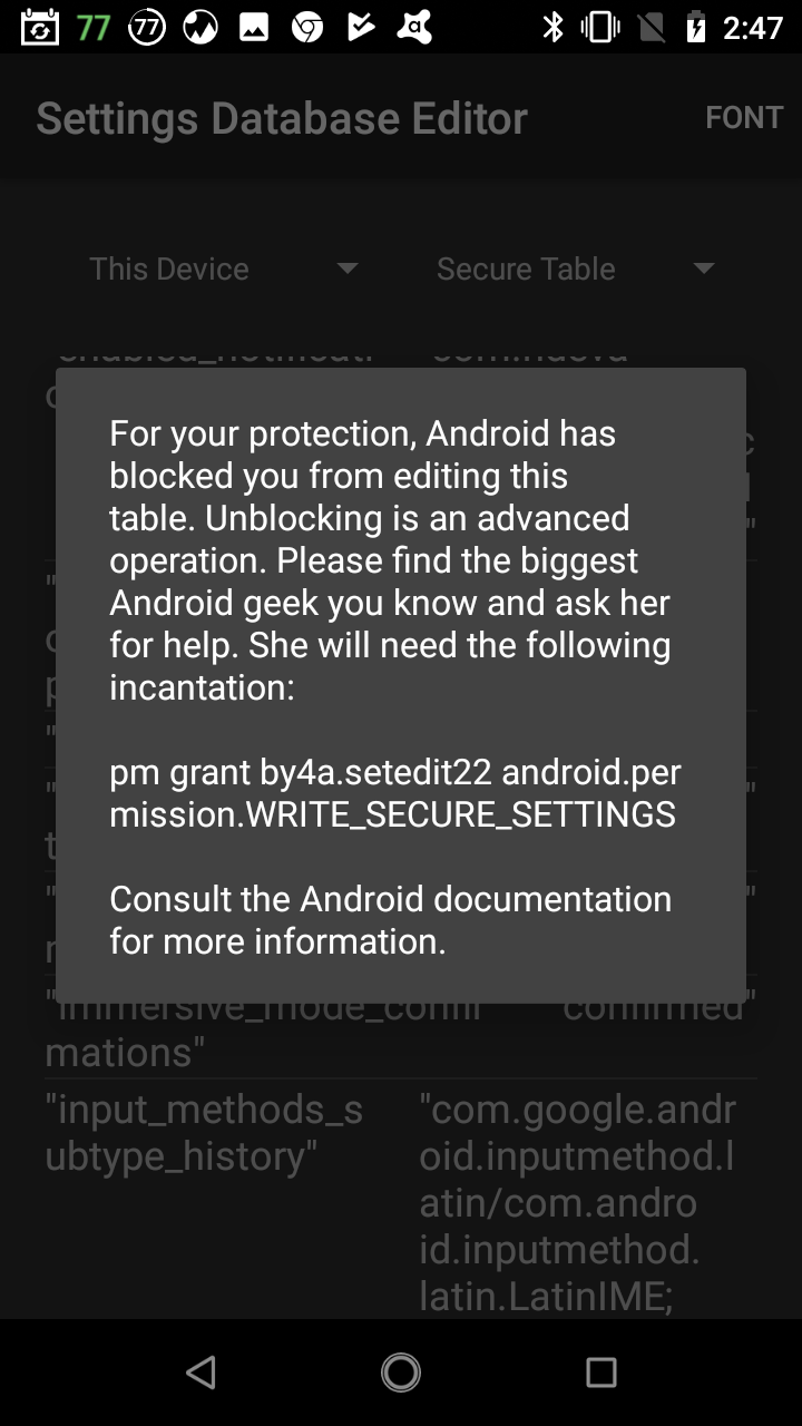 Android★SQUARE: Settings Database Editor ～ これはAndroid版『regedit』