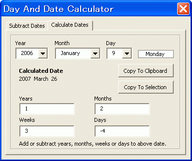 Andrew's Excel Tips:Day and Date Calculator
