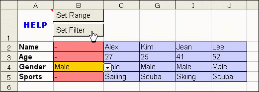 Andrew s Excel Tips Horizontal Filter
