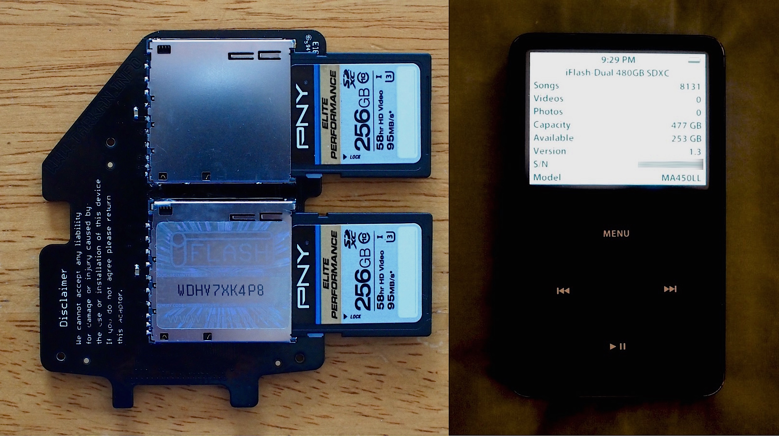 iPod ClassicにSDカードを2枚搭載できるアダプター「iFlash-Dual」がユーザーのもとに届き始める。 | AAPL Ch.
