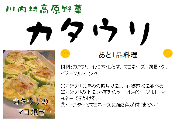 あれ・これ市場:カタウリのレシピ