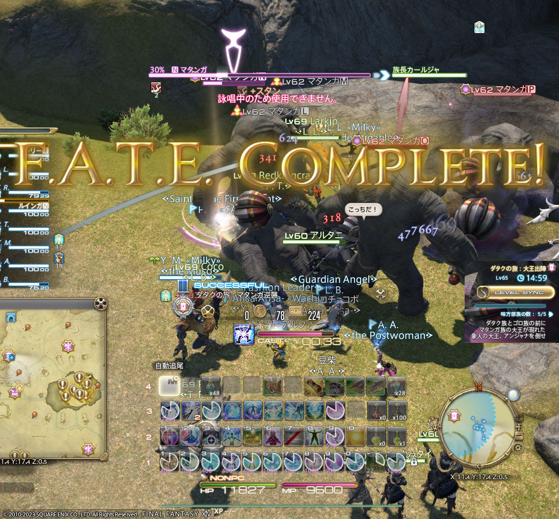 FF14 連続FATEダタクの旅：大王出陣を最高評価でコンプしてダタク族の旗の庭具をもらってダタクの旅のアチーブをもらいましたヾ(〃^∇^)ﾉ ...