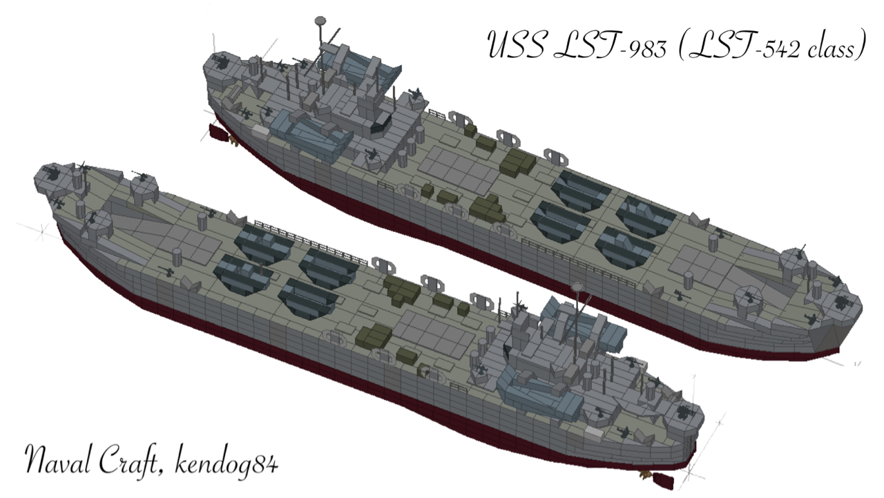 Naval Craft - USS LST-983, landing ship tank LST-542 class/戦車揚陸艦LST-983 ...