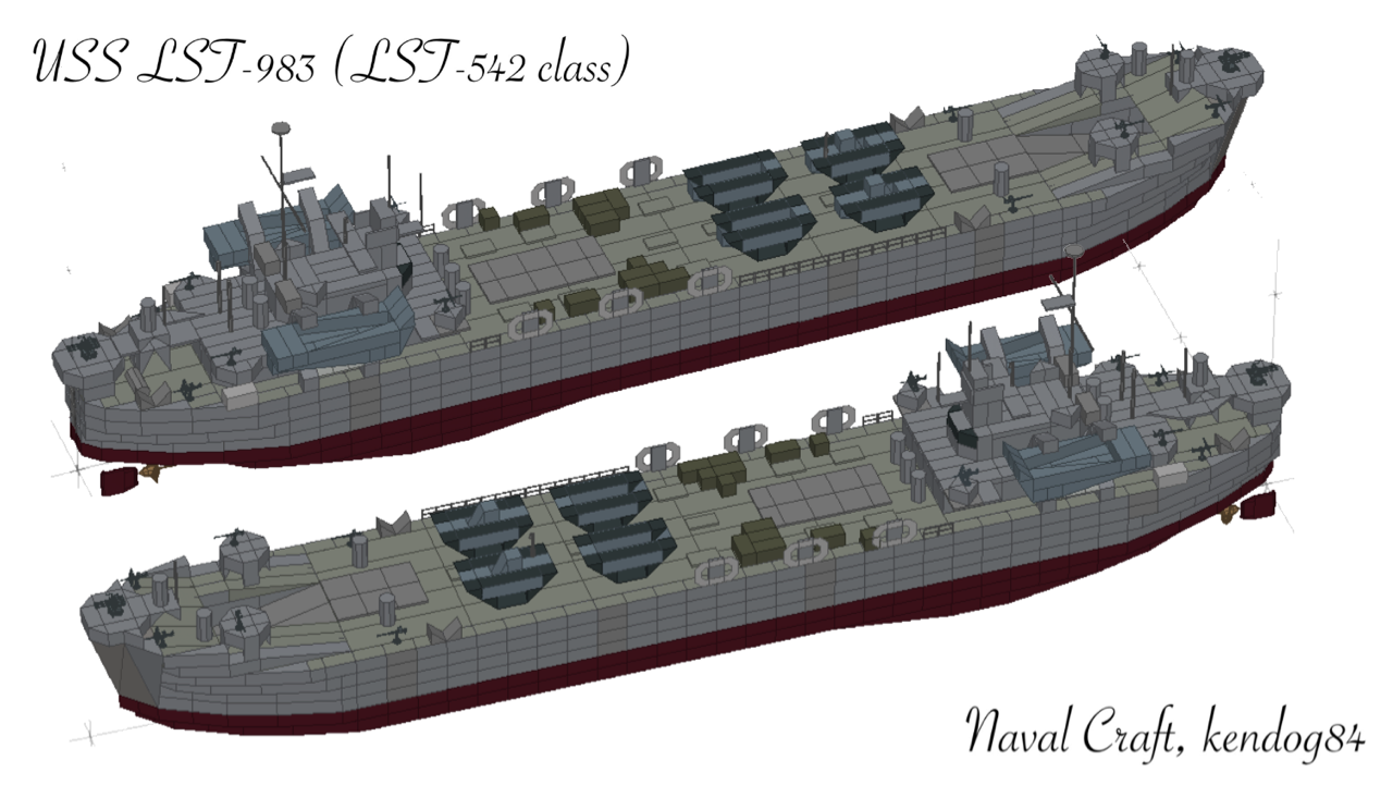 Naval Craft - USS LST-983, landing ship tank LST-542 class/戦車揚陸艦LST-983 ...