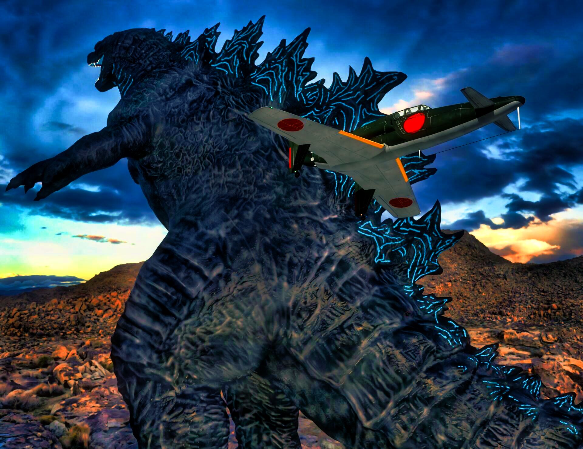 ＜CG＞映画『GODZILLA -1.0』 ～まだ観ていないのですが、想像で描いてみました～ : Ark Pilot