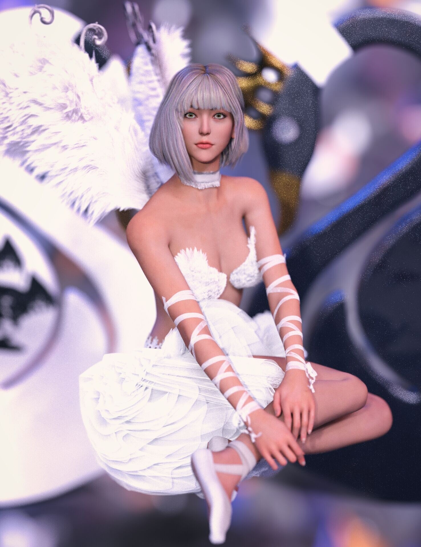 ＜CG＞白鳥の衣装を着た踊り子 ～DAZ Studio 4.2 の最新ベース・フィギアGenises 9で描くポートレート～ : Ark Pilot