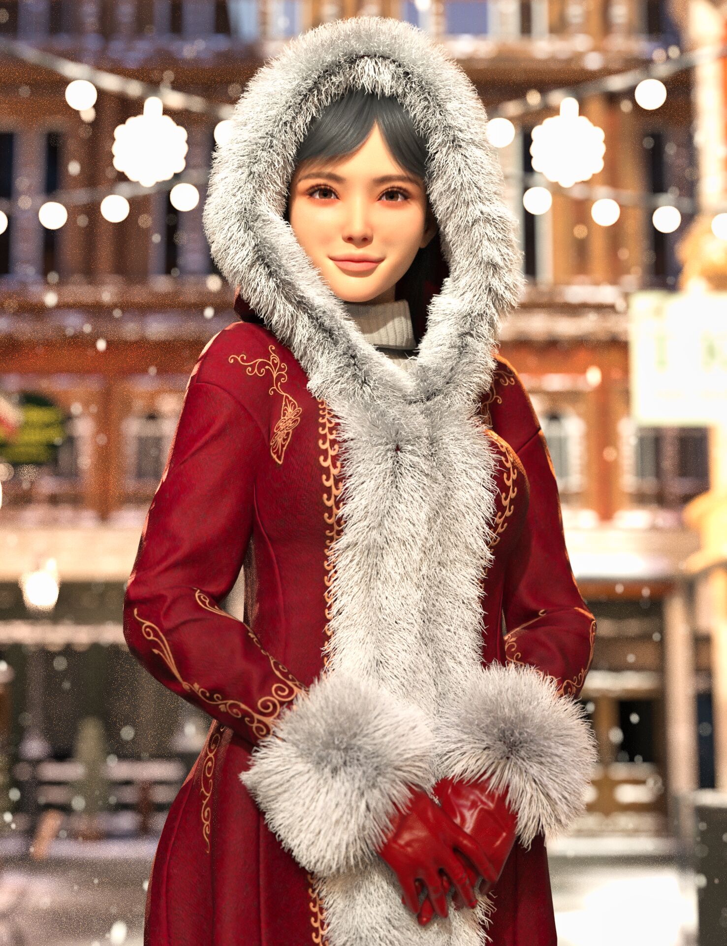 ＜ポートレート＞CG『メリークリスマス 2024』 ～旧パソだったらフリーズしてレンダリング出来なかった画像だ～ : Ark Pilot