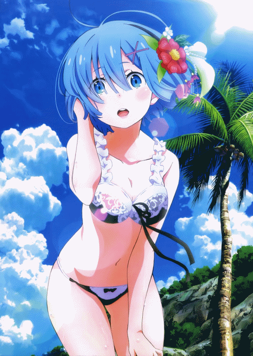 二次元巨乳フェチ画像 Gifアニメ 巨乳美少女剥ぎコラ Re ゼロから始める異世界生活 レム エミリア 36