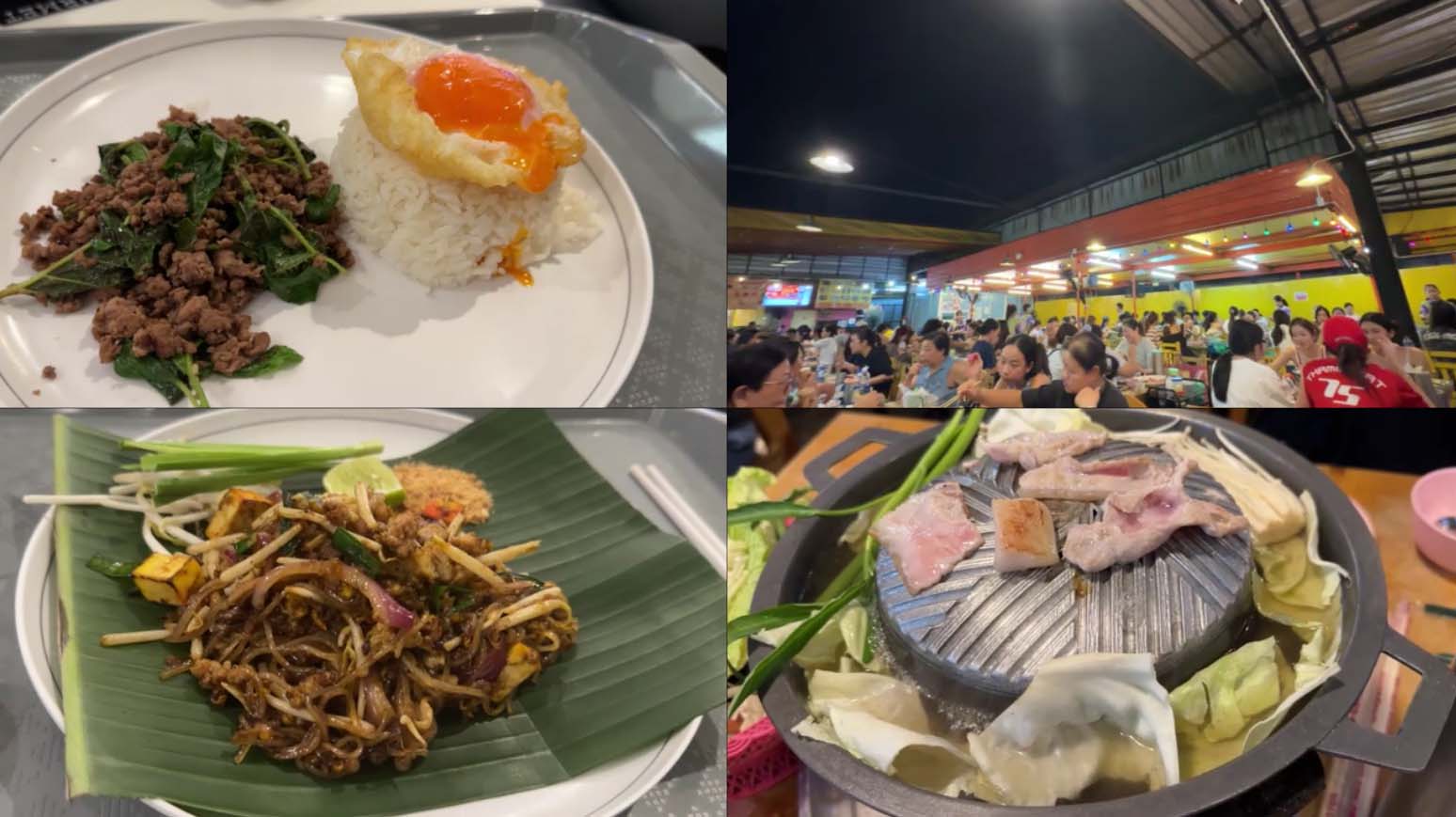 【地元民しかいないタイ式焼肉BBQムーガタ】Tui Mu Kratha-Mu Chum Pho Nimittとエンポリアムフードコートビーフ ...