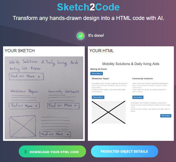 Microsoft、手書きのUI画面をHTMLに変換する「Sketch2Code」を発表 : 0を1にする！ 検査機メーカーになった町工場のブログ