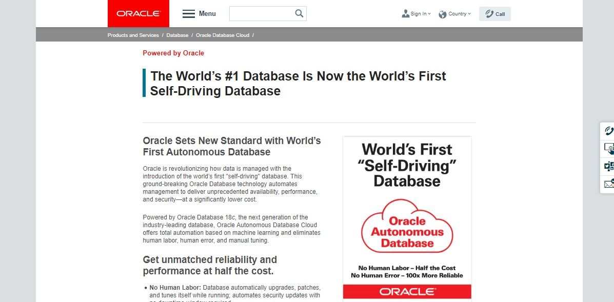 Oracle、世界初自律型データベースクラウド「Oracle Autonomous Database Cloud」を発表 : 0を1にする！ 検査機メーカーになった町工場のブログ