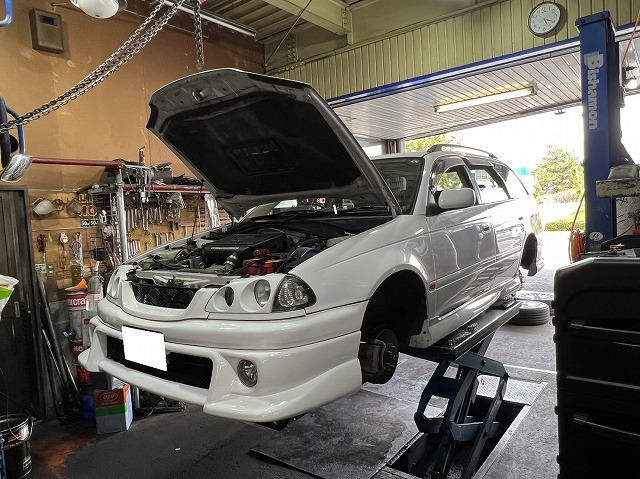 滋賀オートライフハノ トヨタ「カルディナGT-T」(ST215W)の車検＆整備とマフラー交換＆オイル全交換 : オートライフハノ オフィシャルブログ