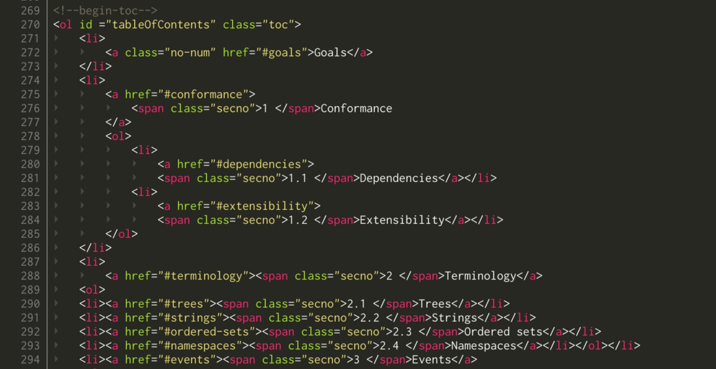 W3C 仕様書用、『目次階層Nice.js』作って見た : AzumaのWeblog