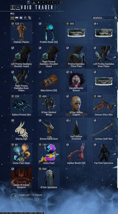 Warframe Baro 20230210 : Digital World