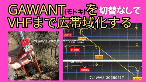 GAWANTモドキをVHFまで広帯域化する実験 : 7L4WVU 自作アマチュア無線局