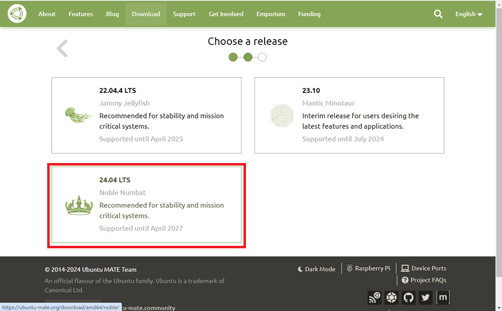 じいの蔵 : Ubuntu MATE 24.04LTSをインストール 1