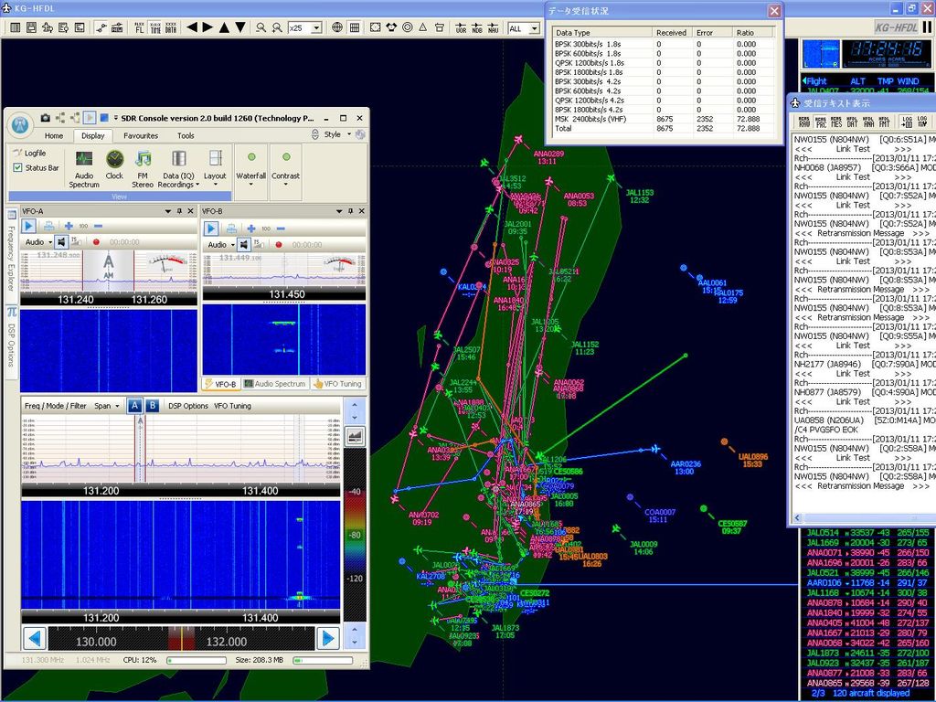 KG-ACARS HFDL VDL MCAに感謝 受信方法 受信記録のブログPlus RTL-SDR Ando Malachite ...