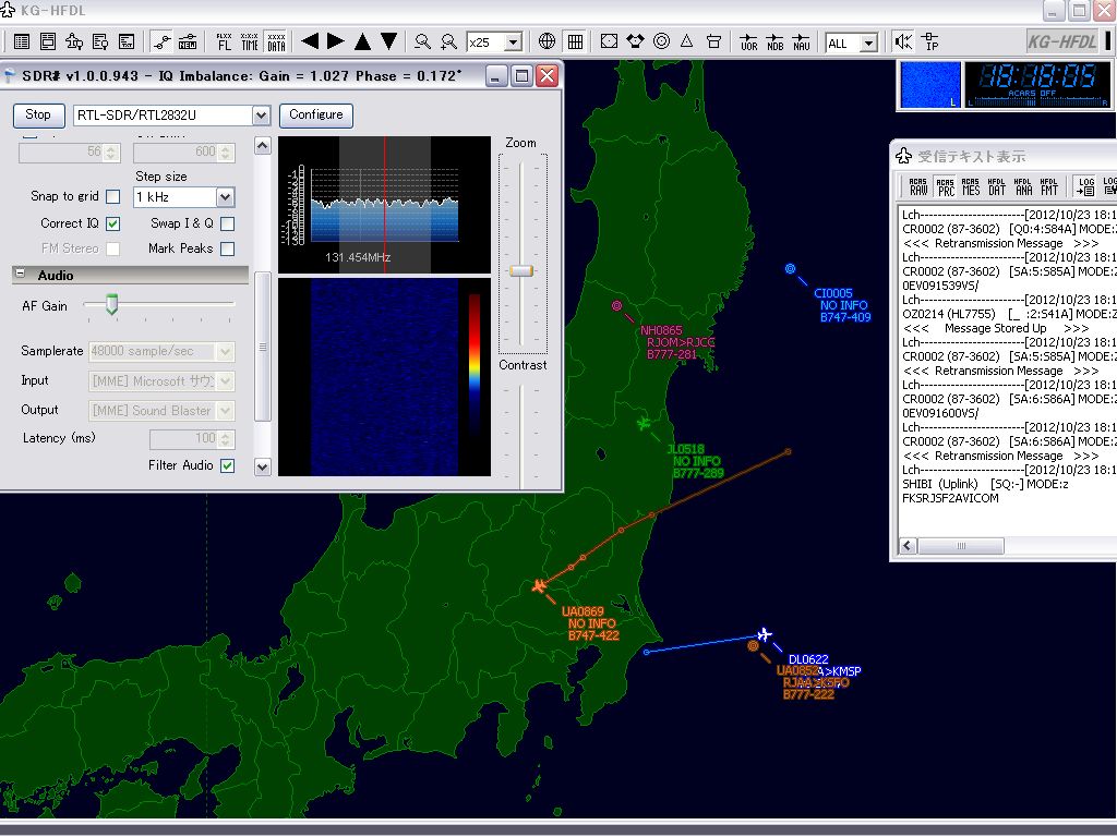KG-ACARS HFDL VDL MCAに感謝 受信方法 受信記録のブログPlus RTL-SDR Ando Malachite ...