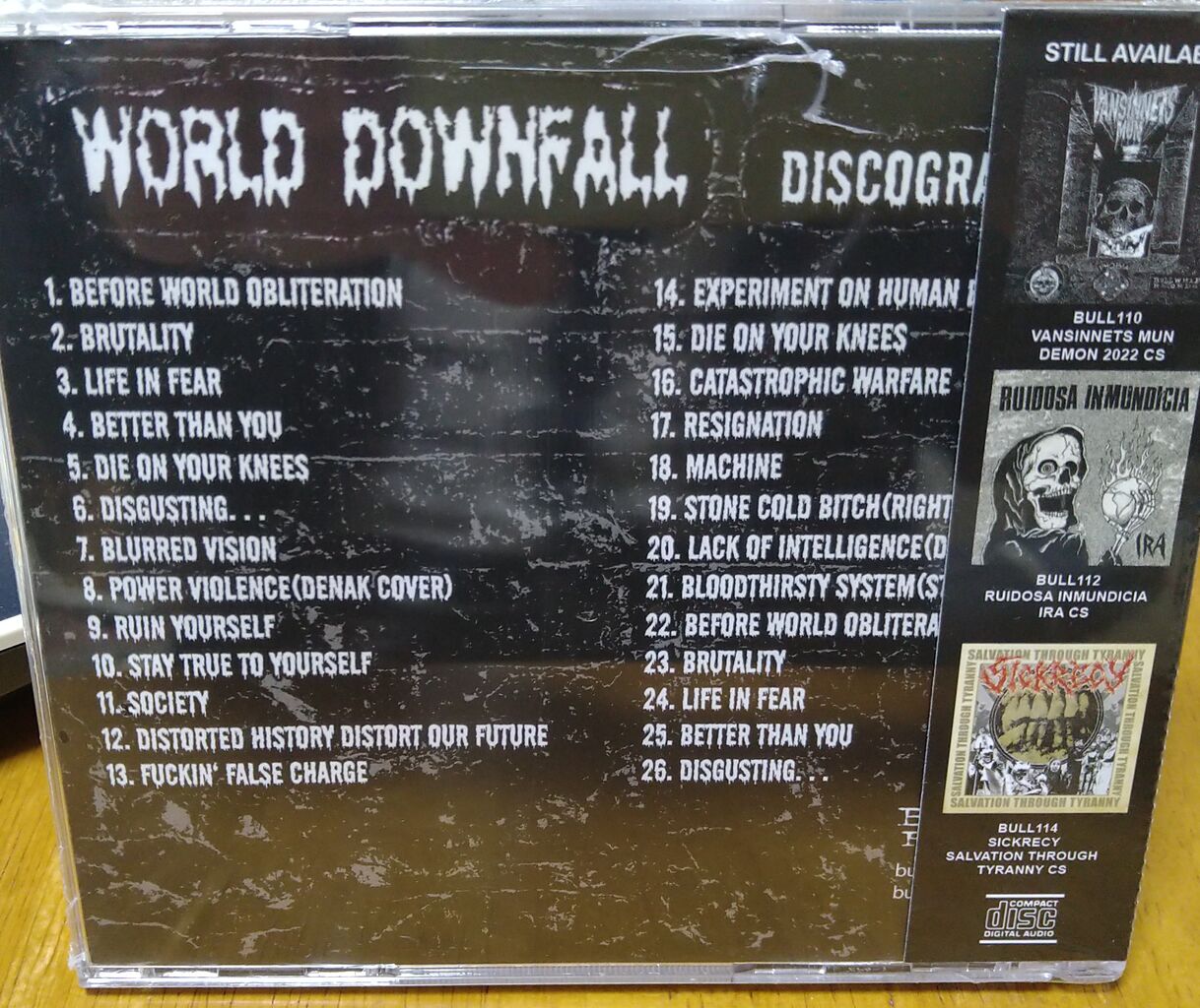 WORLD DOWNFALL ブログ : WORLD DOWNFALL Discography CD！