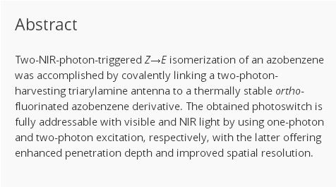 Two-NIR-photon-triggered Z→E isomerization of an azobenzene : blogchemistry