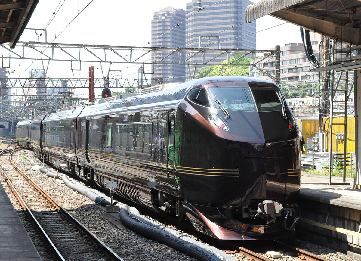 E655系なごみミステリートレイン品川駅開業140周年記念号 : 蒼空になる疫病退散祈願