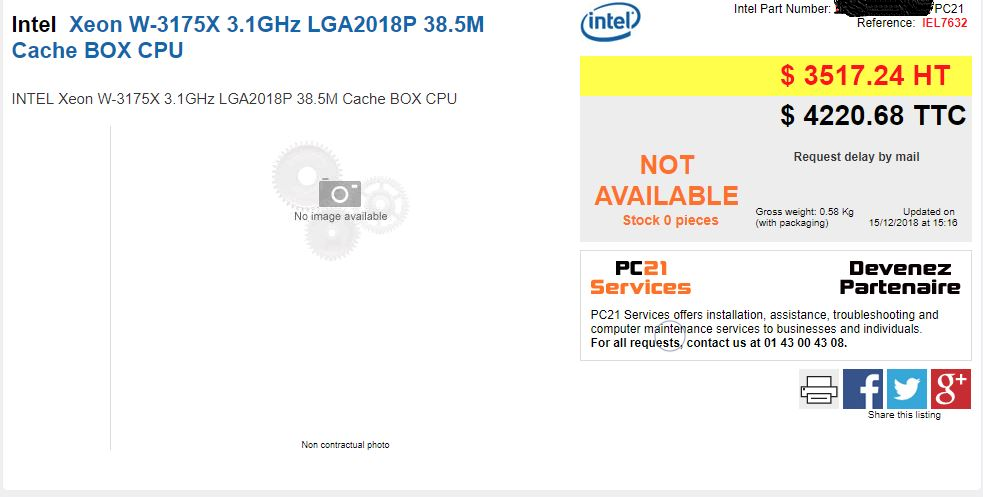 Intelのハイエンドワークステーション向けの28コアCPU「Xeon W-3175X」が海外ショップに登場 : PCパーツまとめ