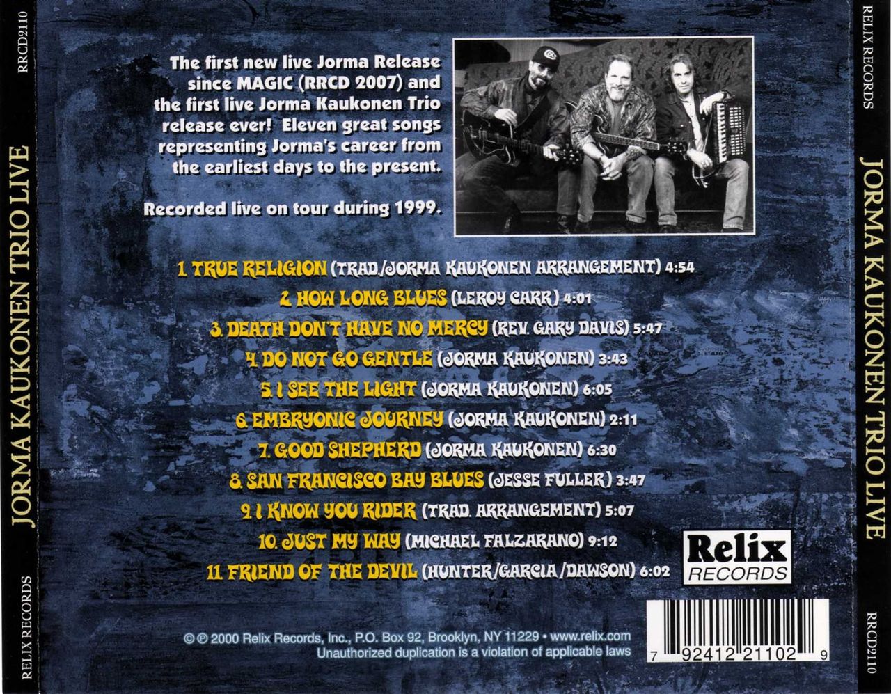 bootheaven7544のblog : Jorma Kaukonen Trio - Live