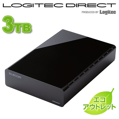 ゲッキーのお買い得商店街 : ELECOM TV録画用3TB外付ハードディスク ELD-ERT030UBK-LL 未使用アウトレット 送料込6980円