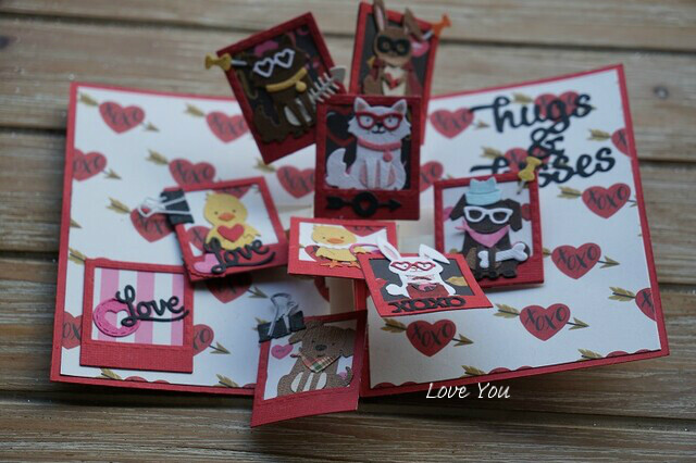 Photo Collage Pop Up Card ' Love You ' : カメラのカナミ