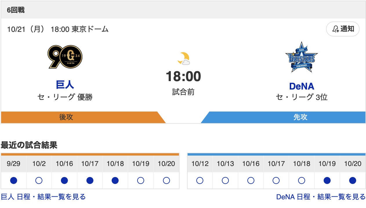 【CS2実況】巨人vs横浜を見守るスレ。勝者が日本シリーズ進出！先発「戸郷翔征vs A.ケイ」【巨人-DeNA/東京ドーム】 : 広島東洋カープまとめブログ | かーぷぶーん