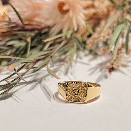 Small Signature Ring - K18/SYMPATHY OF SOUL : CHARCOAL*GREEN Small Signature Ring - K18/SYMPATHY OF SOUL : CHARCOAL*GREEN